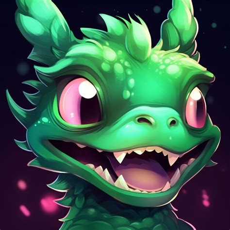 Premium Photo A Close Up Of A Green Dragon With Big Eyes And A Big