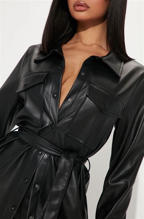 Loosen Up Faux Leather Shirt Black Fashion Nova