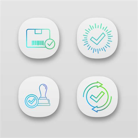 Approve App Icons Set Verification And Validation Approved Delivery