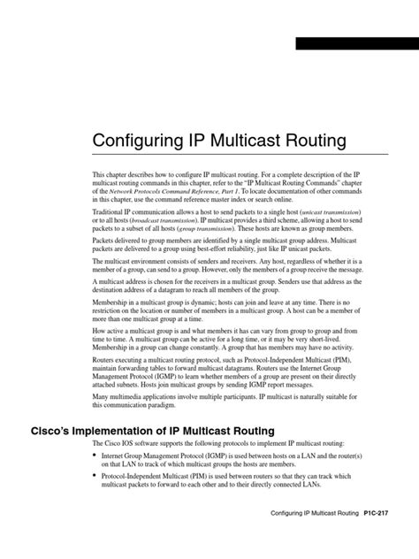cisco s implementation of ip multicast routing pdf multicast ip