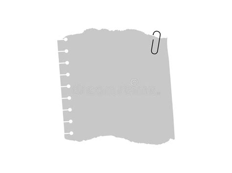 Torned Ripped Off Paper Sheet From The Notebook With James Clip Stock
