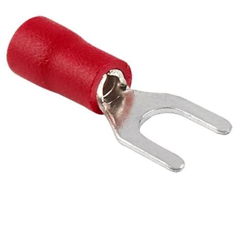 Spirit MAP 10Pcs Borne à sertir pré isolé à fourche 4mm rouge Cosse fil électrique Embout