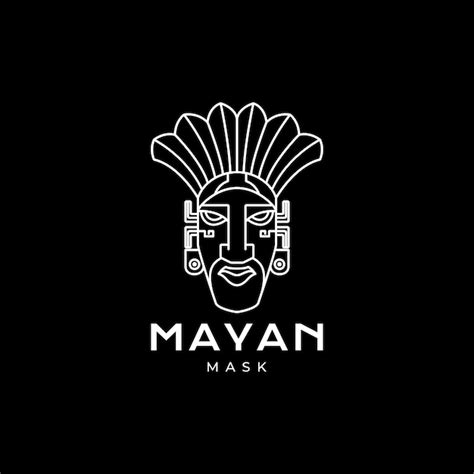 Vector De Diseño De Logotipo De Máscara Maya Vector Premium
