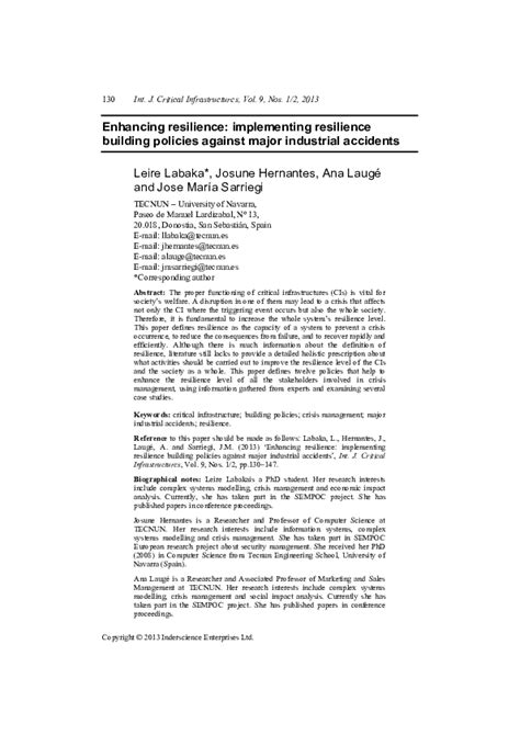 Pdf Enhancing Resilience Implementing Resilience Building Policies