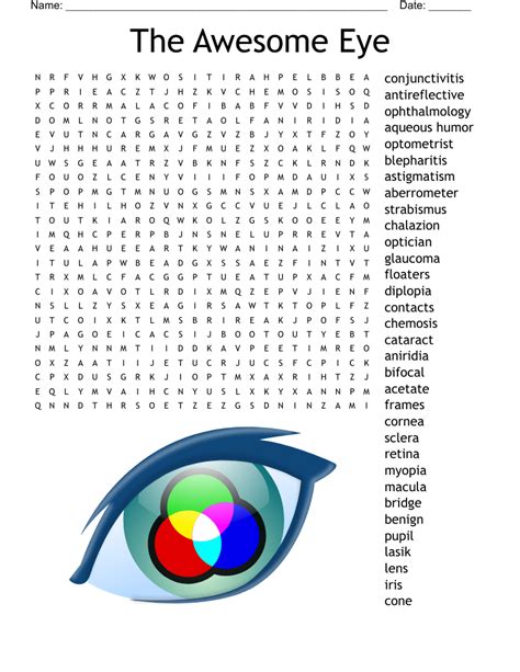 The Awesome Eye Word Search Wordmint Worksheets Library