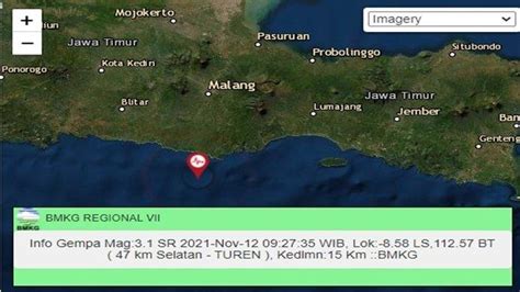Gempa Tadi Pukul 09 27 WIB Jumat 12 November 2021 Guncang Jawa Timur