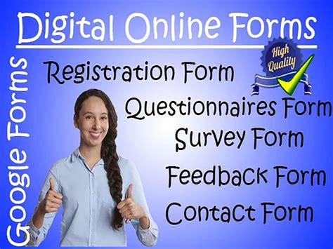 Digital Online Form Using Google Forms For A Survey Feedback Form Etc