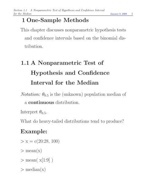 Notes On Applications Of Nonparametric Statistics Binomial Test Math 324 Docsity