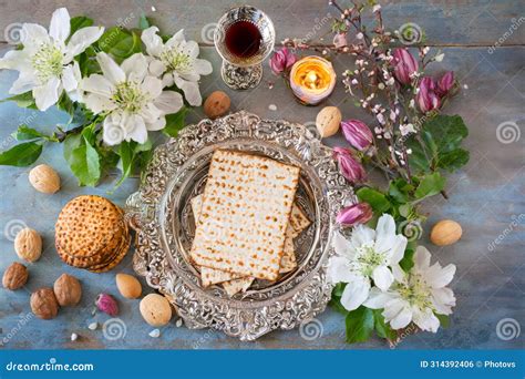 Matzah Pesach Celebration Symbol On Bright Festive Background Stock