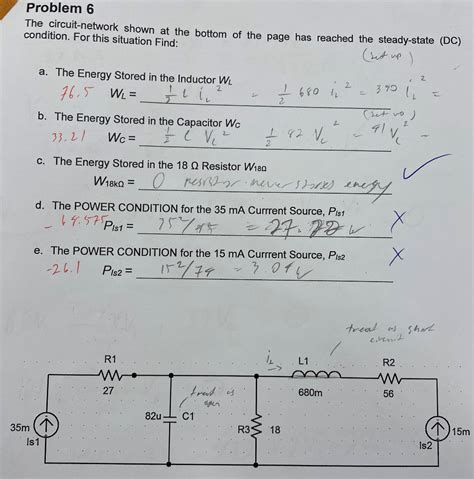 Solved Problem The Circuit Network Shown At The Bottom Of Chegg