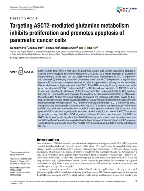 Pdf Targeting Asct2 Mediated Glutamine Metabolism Inhibits