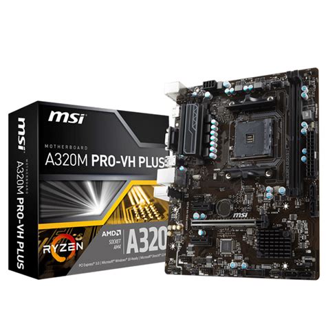 Msi A M Pro Vh Plus Amd Ryzen Athlon Socket Am Ddr Hdmi Vga Usb K Vr Ready Micro