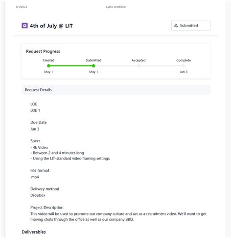 Request Exports Workflow Lytho Support