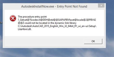 Problem Installing Autocadd Autodeskinstallnow Exe Entry Point