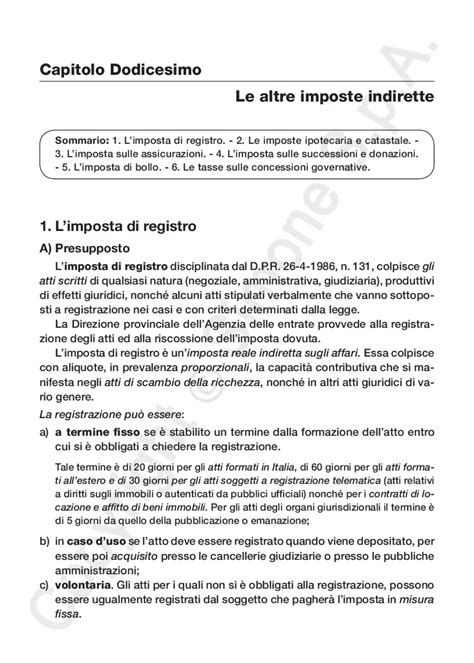 Imposte Indirette Schemi Docsity