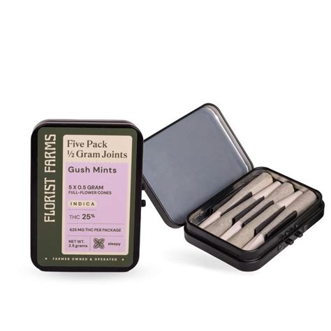 Florist Farms Gush Mintz Joint Pre Roll 5 Pack Indica 25 2 5g