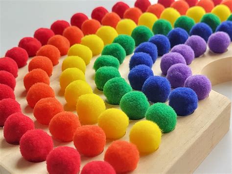 Rainbow Sorting Board Montessori Wood Toys Montessori Color Etsy
