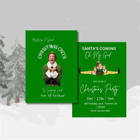 Elf Invitation Etsy