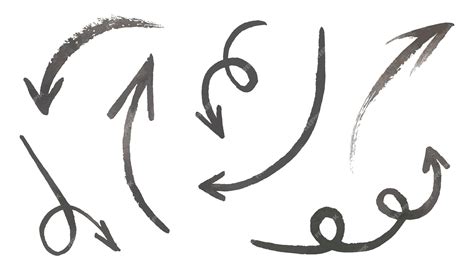 Premium Vector Hand Drawn Black Arrows Set Vector Clip Art Line Pointer Drawing Sketch Of