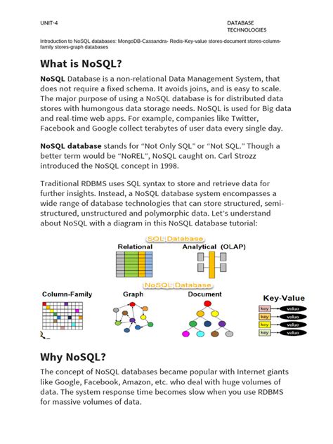 Unit 4 Dbms Pdf No Sql Databases