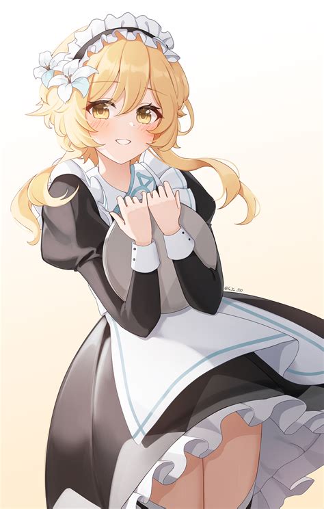 Maid Lumine Genshin Impact Rawwnime