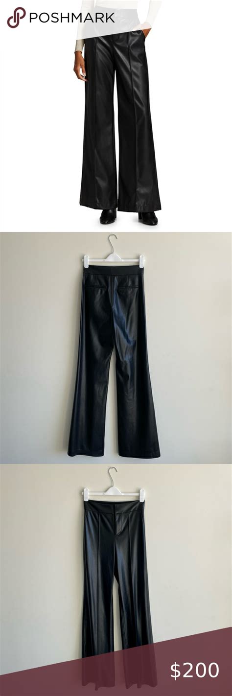 Alice Olivia Wide Leg Vegan Leather Pants Leather Pants Vegan
