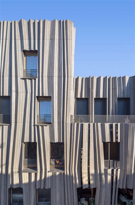 Pleated Facade Fronts Yama Tani Housing By Kengo Kuma And Associates