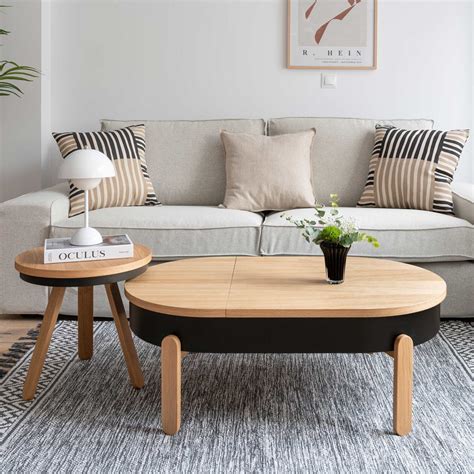 Batea Ls Table Set · Oak And Black Woodendot