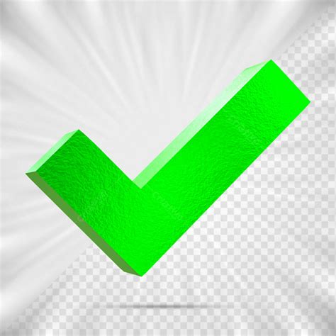 Approved Sign 3d Check Mark Icon 3d Rendering Check Mark Sign Icon