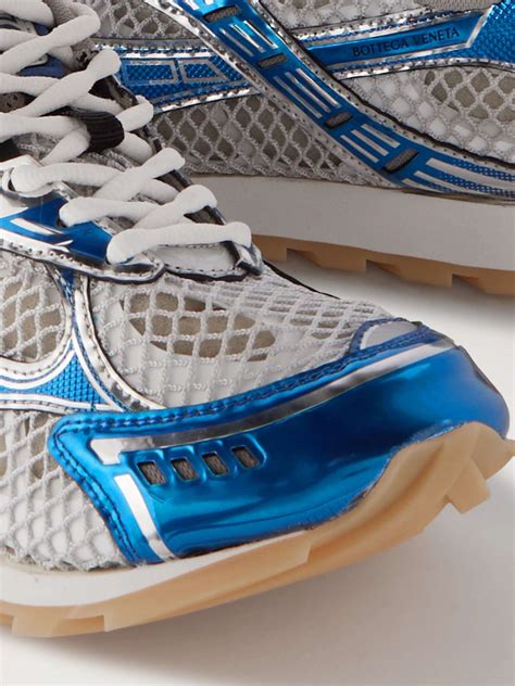 BOTTEGA VENETA Orbit Metallic Rubber and Mesh Sneakers for Men | MR PORTER