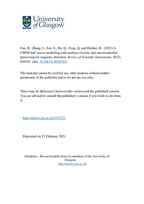 Pdf A Cmos Hall Sensor Modeling With Readout Circuitry And Microcontroller Processing For