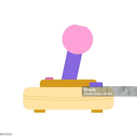 오래된 Pc 스타일 조이스틱 흰색 배경에 고립 된 벡터 일러스트 레이 션 1980 1989 년에 대한 스톡 벡터 아트 및 기타