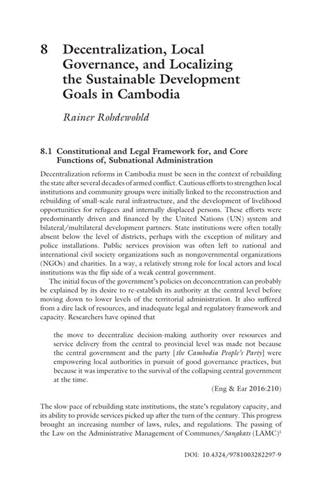 PDF Decentralization Local Governance And Localizing The