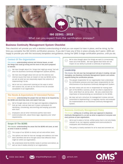 Product Checklist Iso 22301 Pdf Audit Risk