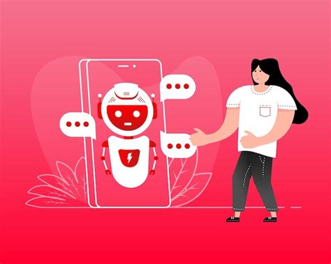 웹 디자인 Ui 디자인 개념 만화 벡터 일러스트 레이 션 플랫 채팅 봇 사람들 프리미엄 벡터