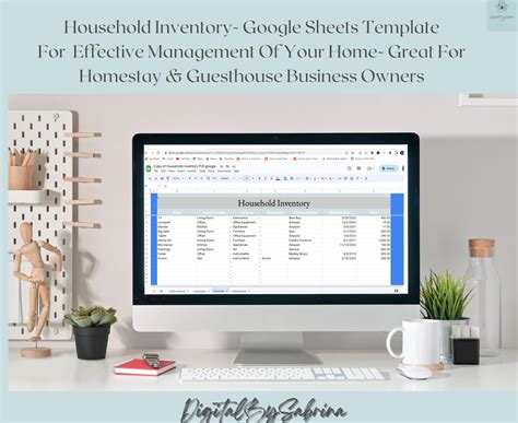 Spreadsheet Template For Google Sheets Household Inventory Easy Google Sheets Inventory