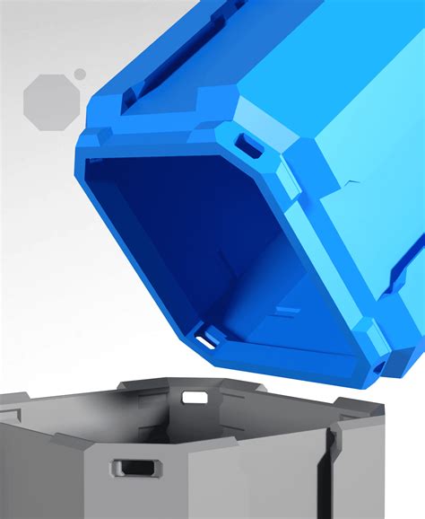 4x3x1 Simple Walls Standard Click In Multibin Shell Extension 3d