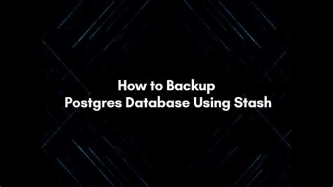 Backup Postgres Database Using Stash Demo Kubernetes Native Backup