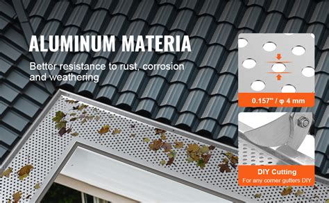 Vevor Gutter Guard 5 Inch Width Aluminum Leaf Filter Diy Gutter Cover