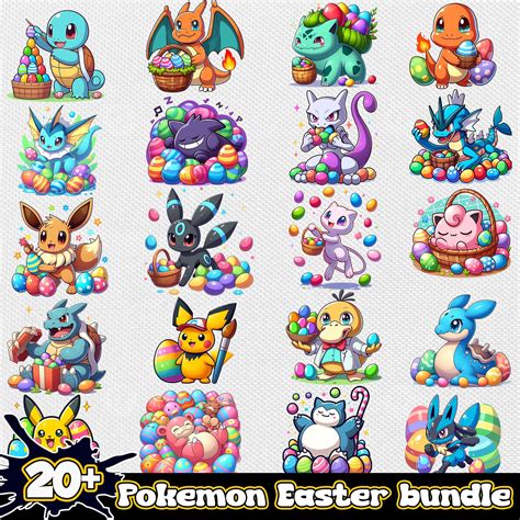 Pokemon Easter Eggs Bundle Png Easter Pokemon Png Easter Day Png