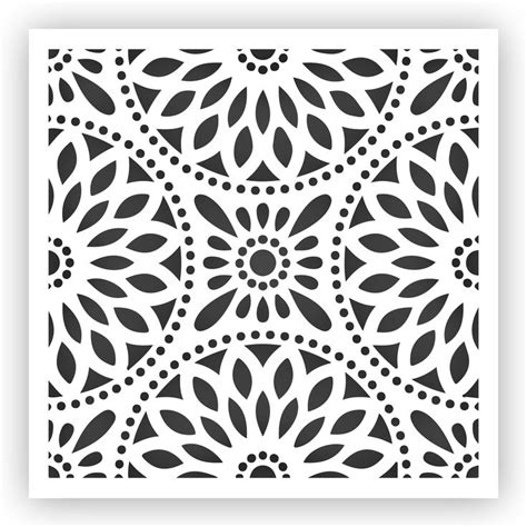 Floral Pattern 3 Stencil Choose A Size Laser Cut Reusable Plastic