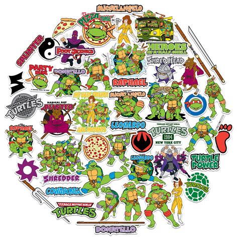 Teenage Mutant Ninja Turtles Deluxe Sticker Pack 50 Die Cut Vinyl