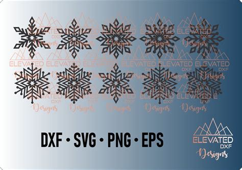 Snowflake Bundle Dxf Snowflake Svg Cnc Cut Files Cricut Snowflakes