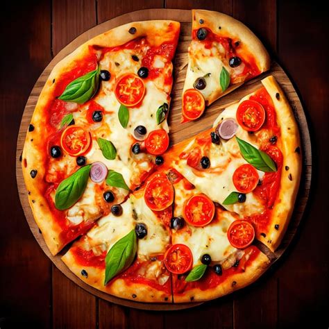 Premium Photo Pizza With Tomatoes Top View Pizza Alla Marinara