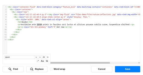 how to edit source html of bootstrap blocks in tinymce and ckeditor