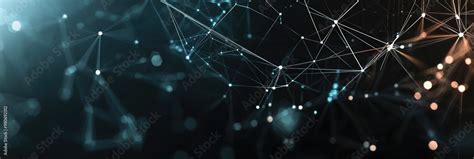 Futuristic Digital Network Visualization With Glowing Nodes And Lines Representing Data