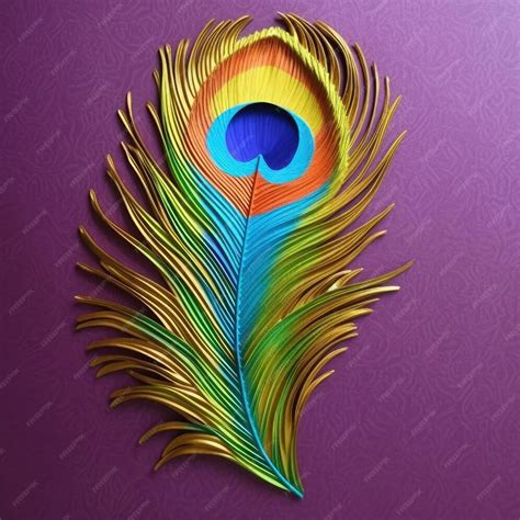 Premium Ai Image Colorful Peacock Feather