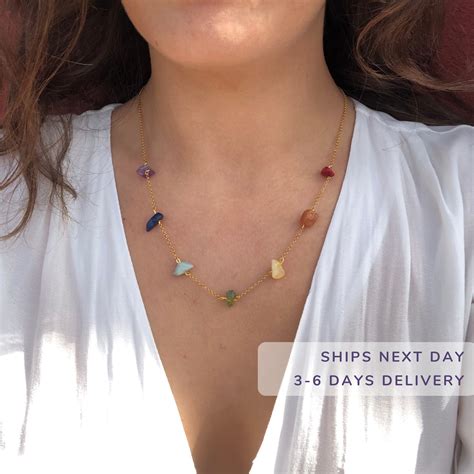 7 Chakra Necklace 925k Sterling Silver Spiritual Christmas Etsy