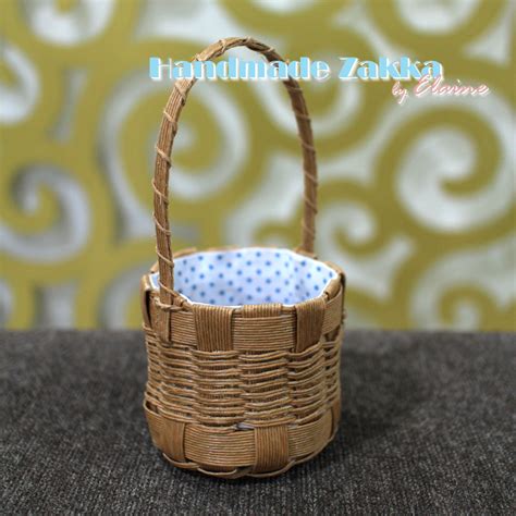 handmade zakka by elaine paper string basket with lining