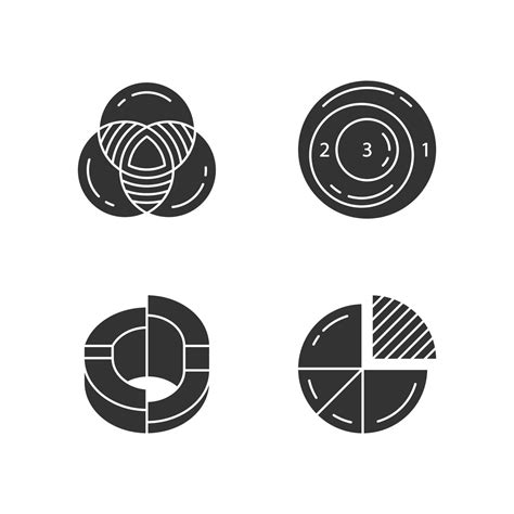 Diagrams Glyph Icons Set Data Graphic Visualization Statistical Analysis Symbolic